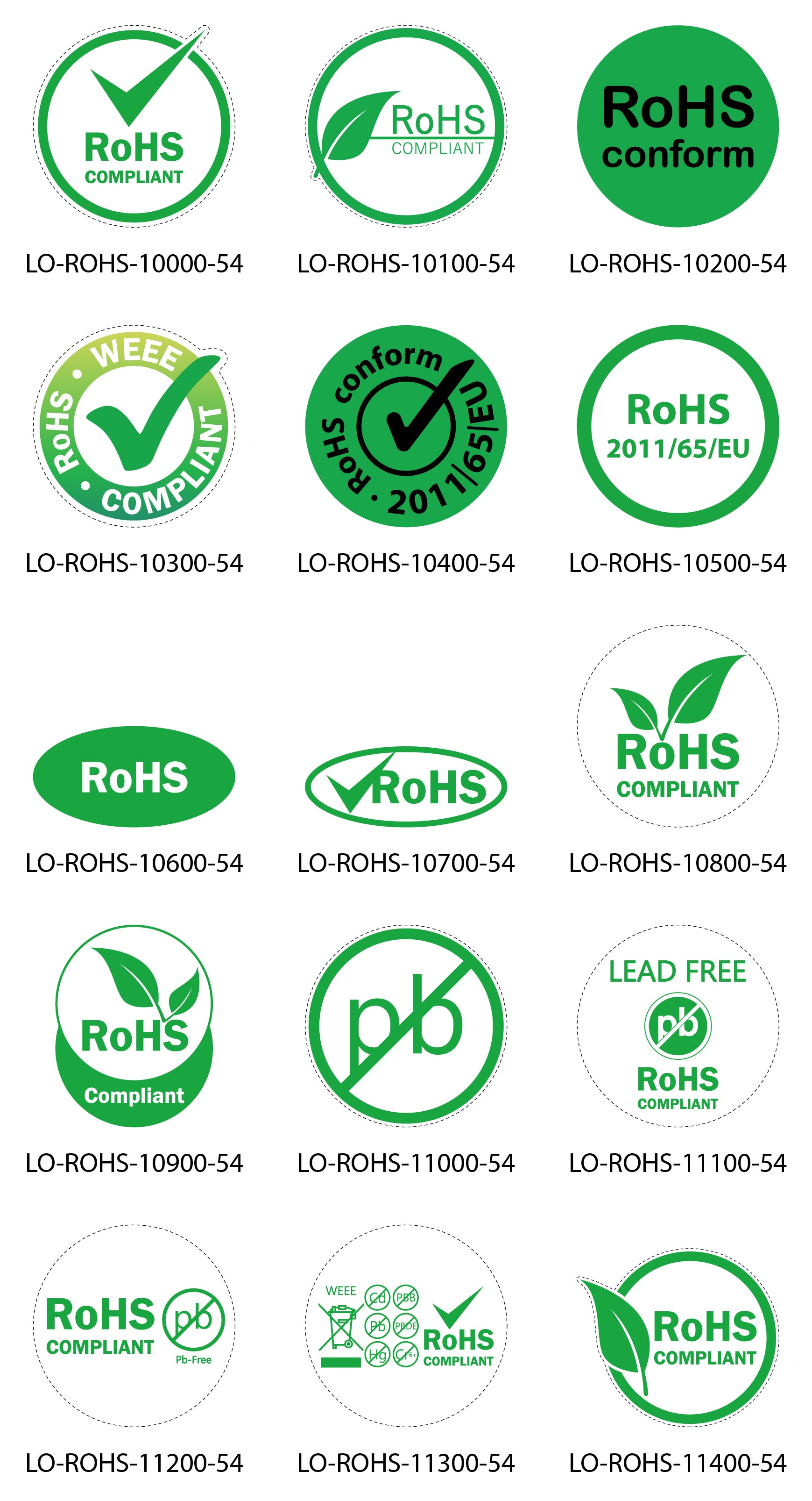 100x Elektrogeräte-Kennzeichen Rohs – EtikettenStar